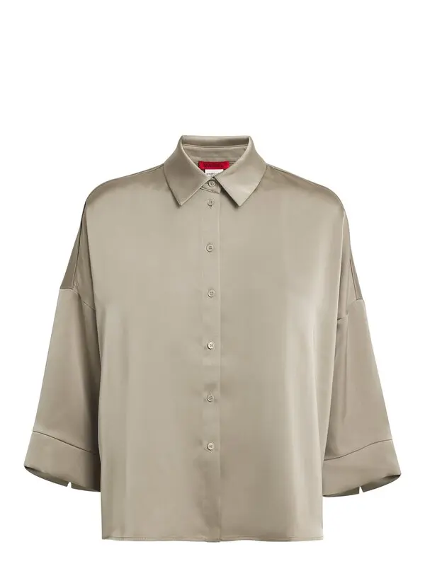 Max & Co. Satin Long-sleeve Shirt - Green