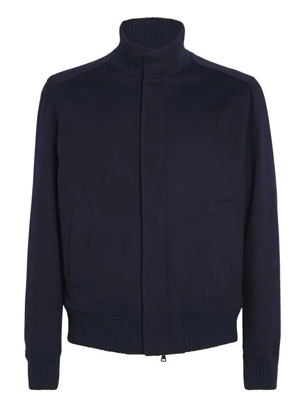 Paul & Shark Cashmere Felt Bomber Jacket - Blue