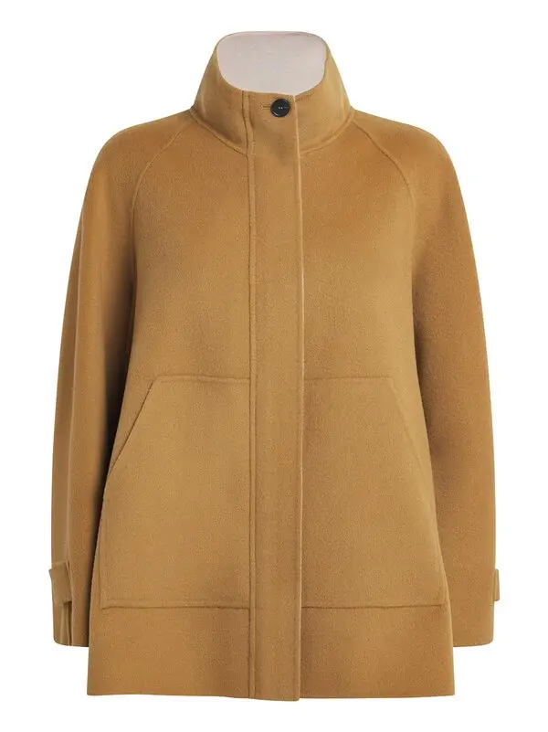 Max & Co. Virgin Wool High-neck Coat - Yellow