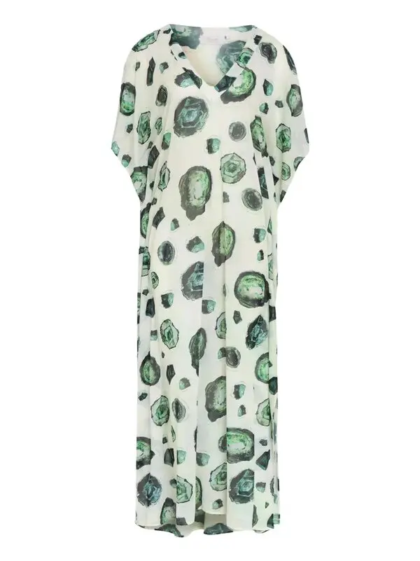 BRIGITTE Graphic-print Kaftan - White