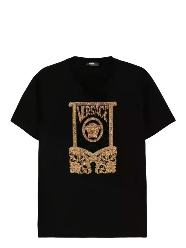 Versace Crystal-embellishment T-shirt - Black
