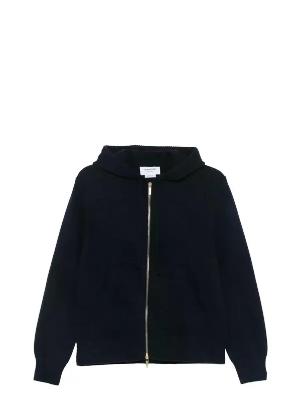 Thom Browne Goose-intarsia Zipped Hoodie - Black