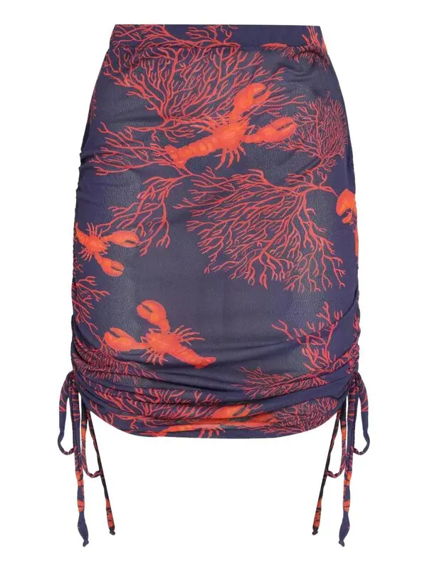 BRIGITTE Graphic-print Drawstring Skirt - Blue