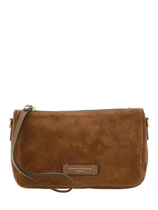 GIANNI CHIARINI Suede Clutch - Brown