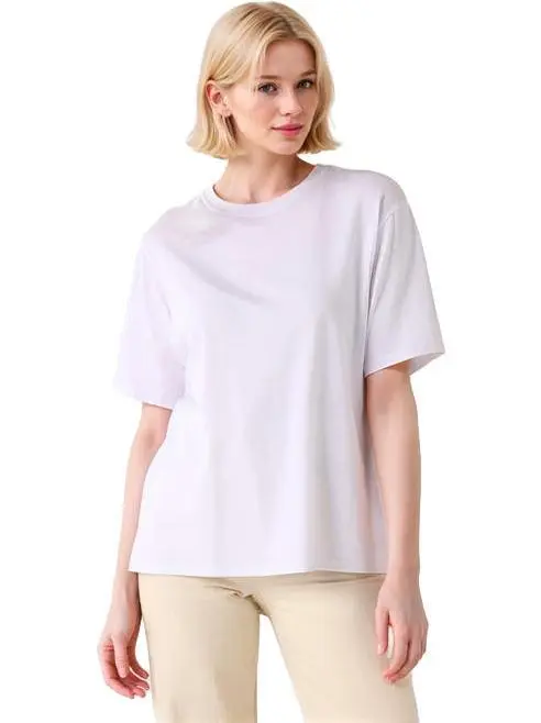 Majestic Filatures Organic Cotton Silk Touch Short Sleeve Crewneck - Blanc