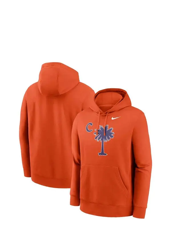Nike Clemson Tigers Palmetto C Club Fleece Pullover Hoodie - Orange