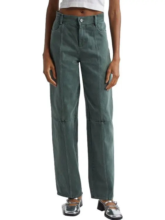 Stine Goya High-waist Straight Leg Jeans - Dark Green