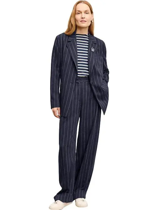 M.M.LAFLEUR Striped Teddy Jacket - Navy/ivory