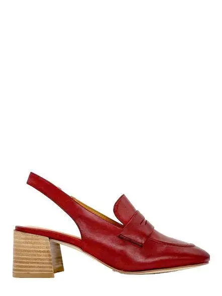 AMIE RAFA Glasgow Leather Mules - Red