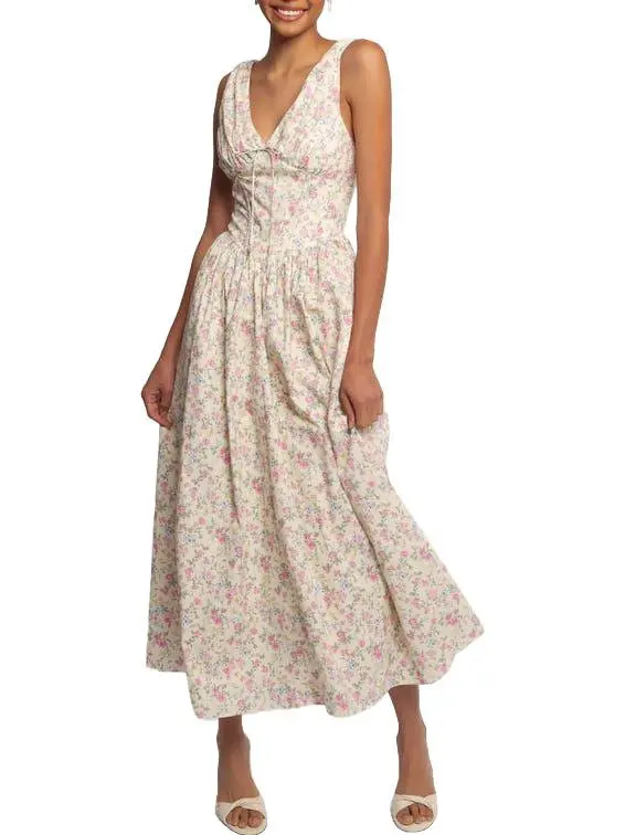 PETAL & PUP Floral Print Sleeveless Maxi Dress - Pink