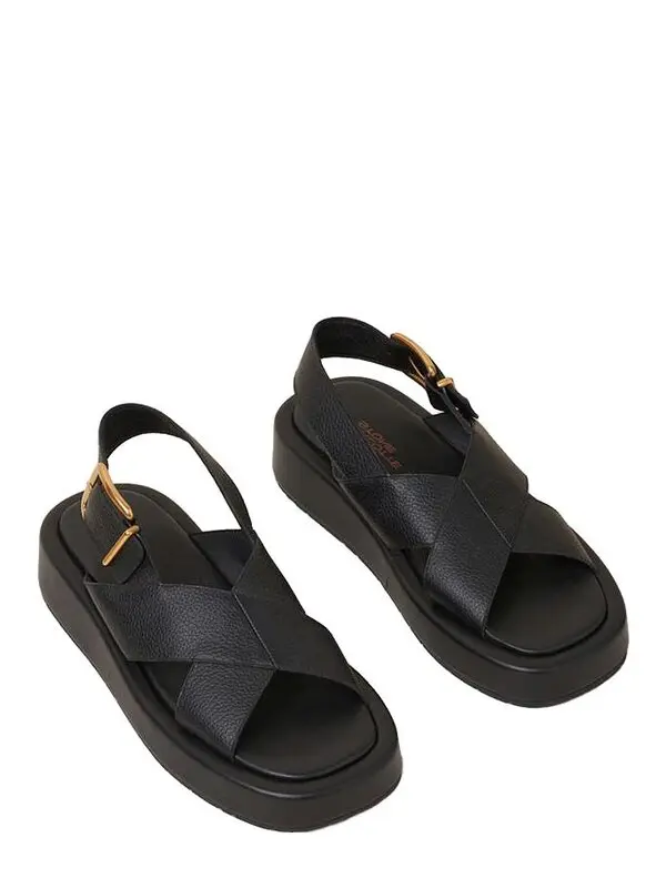 Charlotte Stone Anto Slingback Flatform Sandal - Black