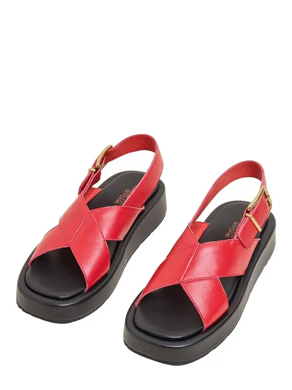 Charlotte Stone Anto Slingback Flatform Sandal - Flame