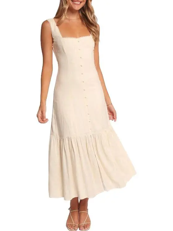 PETAL & PUP Briza Sleeveless Maxi Dress - Cream