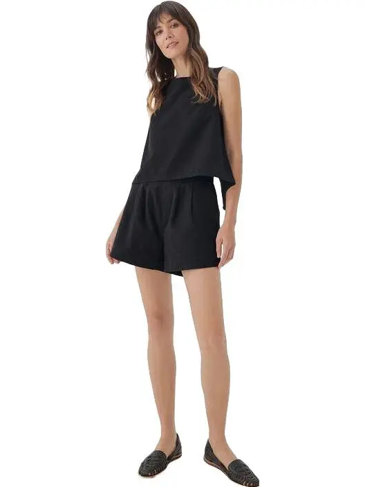 PACT Canopy Linen High-waisted Short - Black