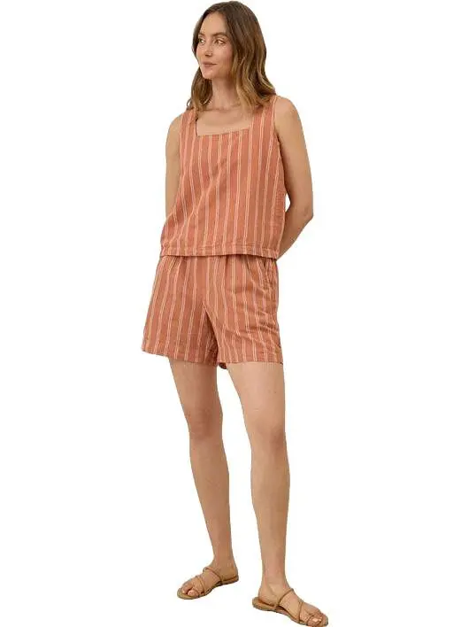 PACT Canopy Linen High-waisted Short - Hermosa Stripe