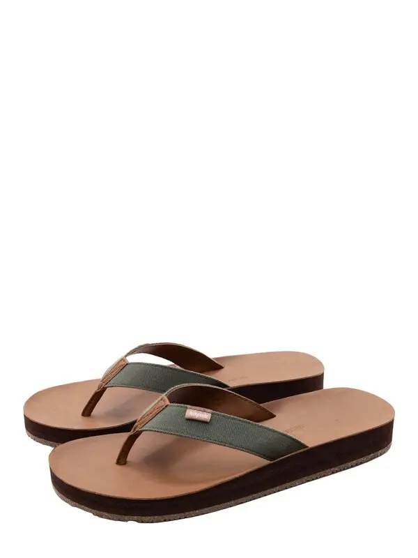 FEELGOODZ Zensole Kinderz Faux Leather Thong Sandals - Pine