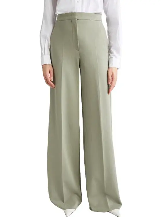 Max Mara Biada Jersey Wide Leg Pants - Sage Green