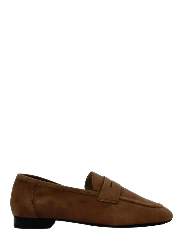 AMIE RAFA Leather Tennis Loafers - Taupe Suede