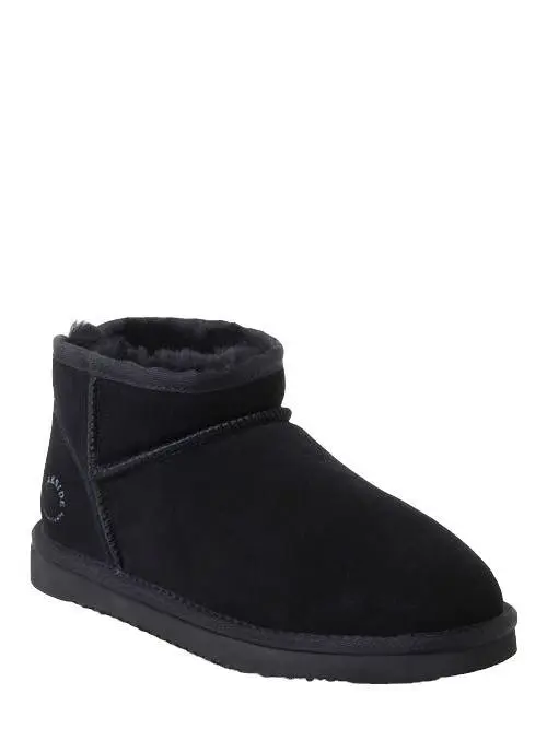 DEARFOAMS Fireside Riverland Genuine Shearling Micro Booties - Black