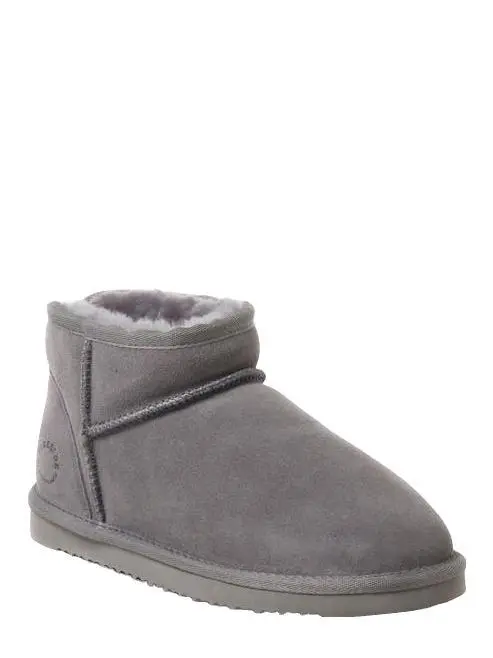 DEARFOAMS Fireside Riverland Genuine Shearling Micro Booties - Grey