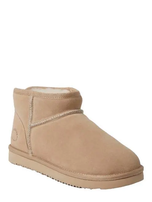 DEARFOAMS Fireside Riverland Genuine Shearling Micro Booties - Sand