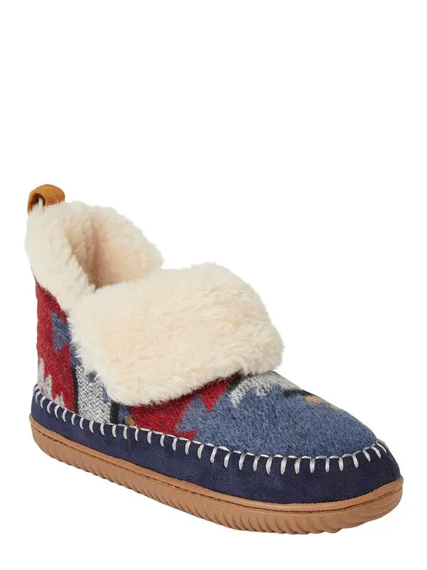 DEARFOAMS Moritz Bootie Slipper - Navy Multi