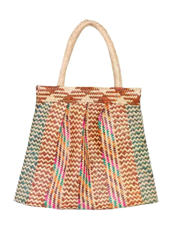 BRIGITTE Woven Beach Bag - Pink