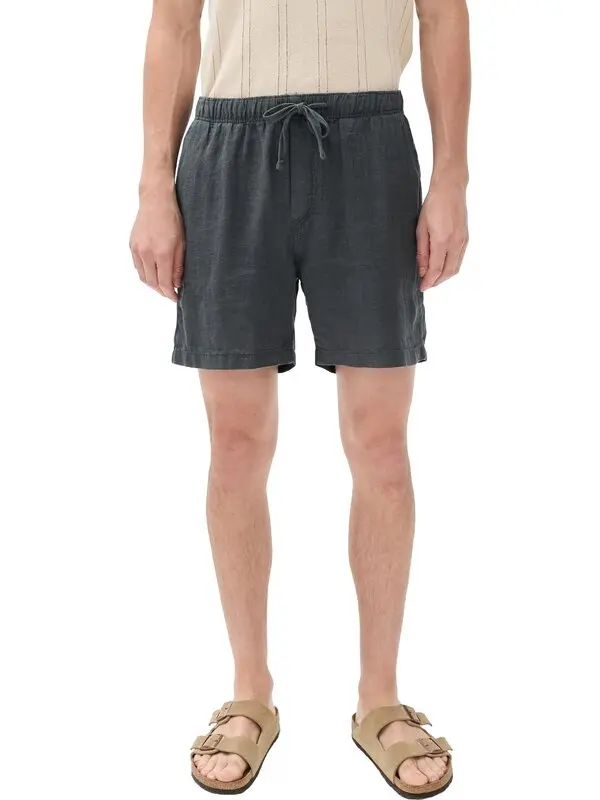 Faherty Brand Essential Linen Shorts - Washed Black
