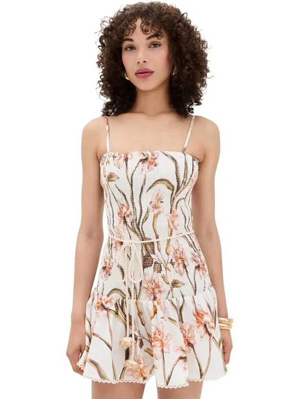 PatBO Retro Floral Mini Dress - Off White