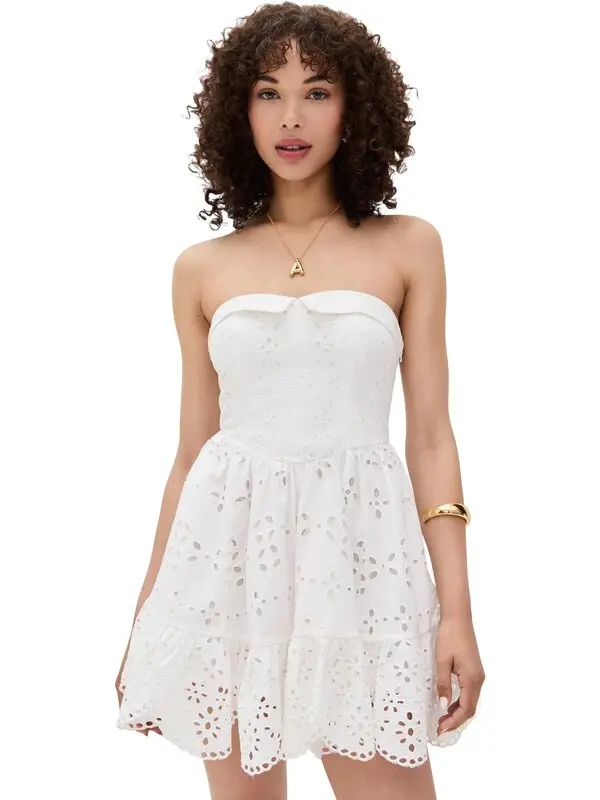 Hemant & Nandita Strapless Mini Dress - Off White