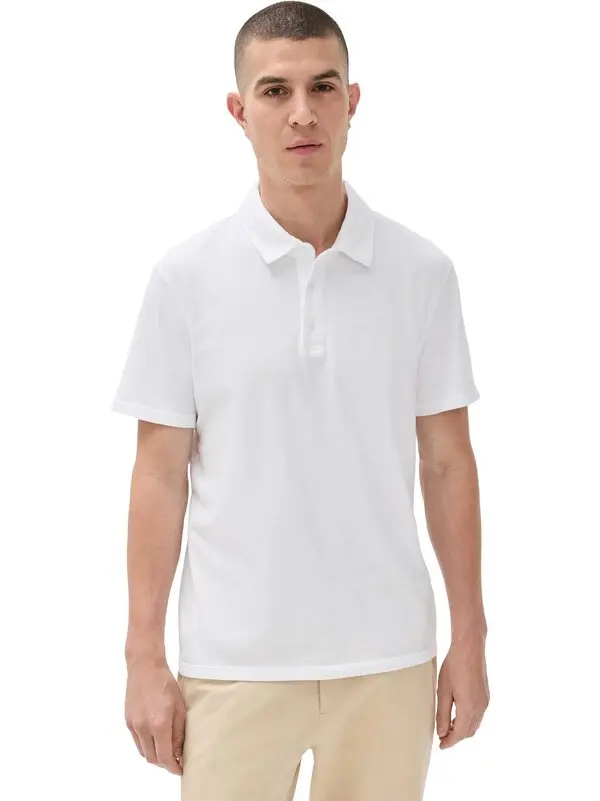 Vince Garment Dye Polo - Optic White