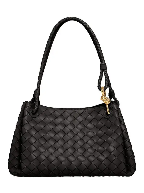 Bottega Veneta Medium Nappa Leather Shoulder Bag - Black