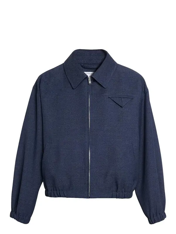 Bottega Veneta Wool Blouson With Triangle Pocket - Indigo