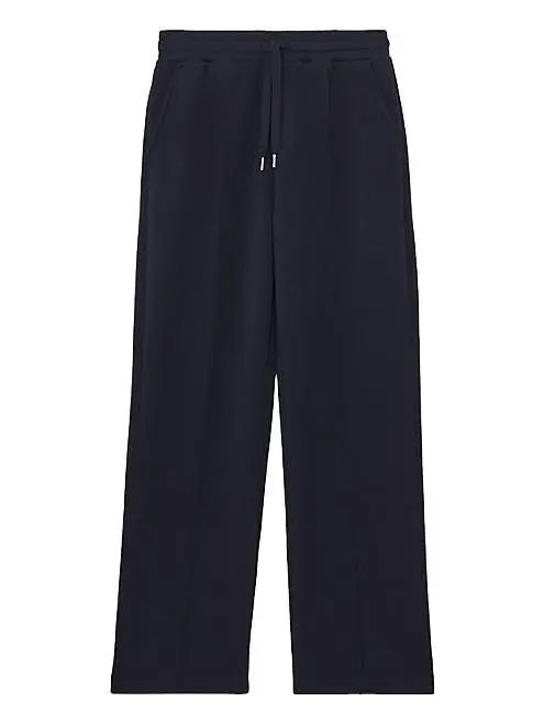REISS Jemma Wide-leg Stretch-jersey Jogging Bottoms - Navy
