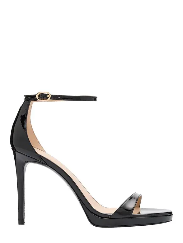 STUART WEITZMAN Nudist Patent Leather Platform Sandals - Black