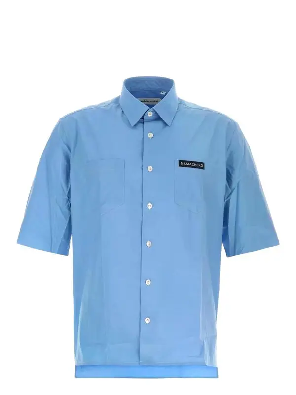 NAMACHEKO Patch-pocket Poplin Shirt - Blue