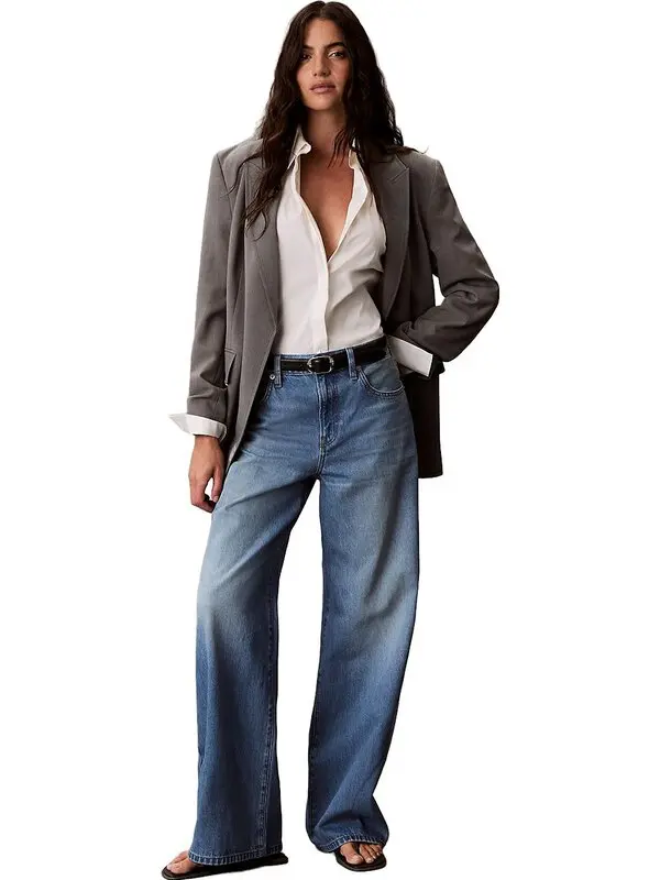 Calvin Klein Lyocell Blend Wide Leg Jeans - Soft Indigo