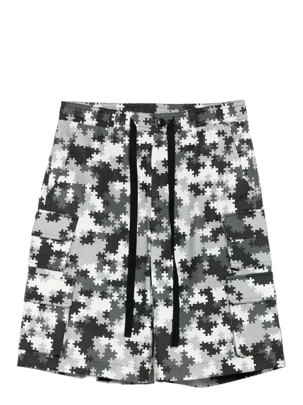 PEACE AND AFTER Camo Cargo Shorts - Black