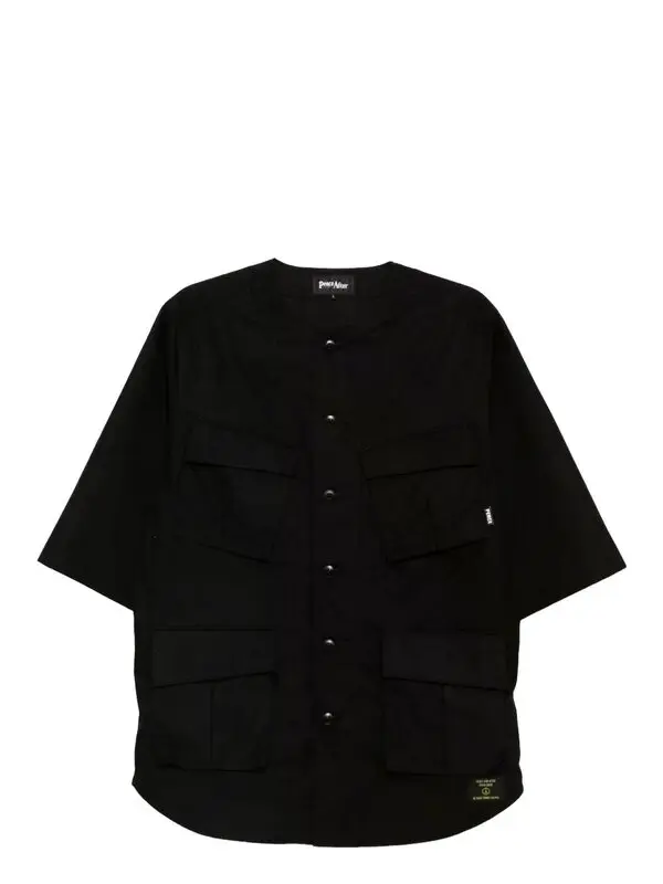 PEACE AND AFTER Short-sleeves Cotton Shirt - Black