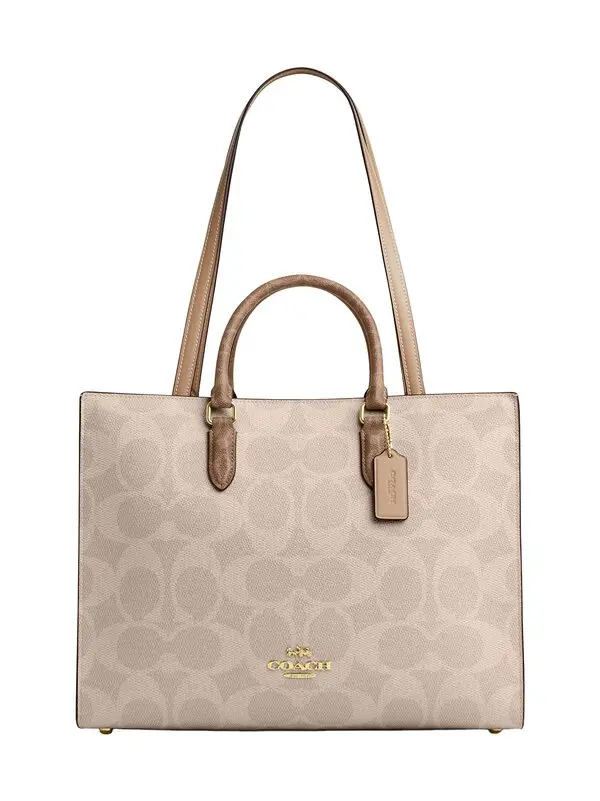 COACH OUTLET Coach® Maggie Tote Bag In Signature Canvas - Gold/sand/tan