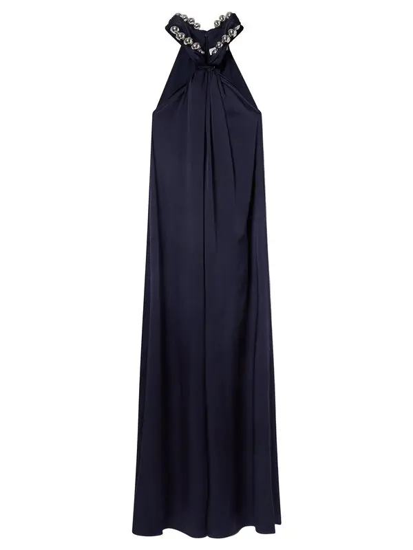 Stella McCartney Ball-chain Halterneck Maxi Dress - Ink