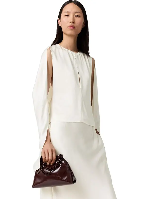 Stella McCartney Cape-sleeve Cut-out Top - Cream