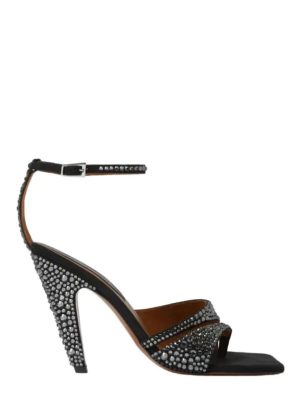 Stella McCartney Stella Spur Crystal Hotfix Heeled Pump - Black