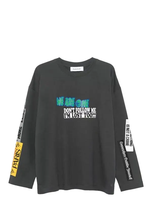 Études Studio Stickers-print T-shirt - Grey
