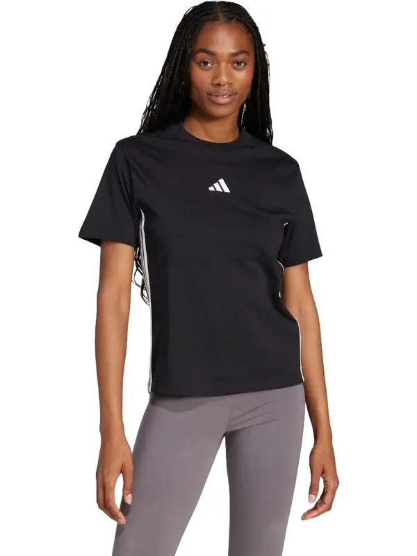 Adidas Essentials 3-stripes Cotton Tee - Black / White
