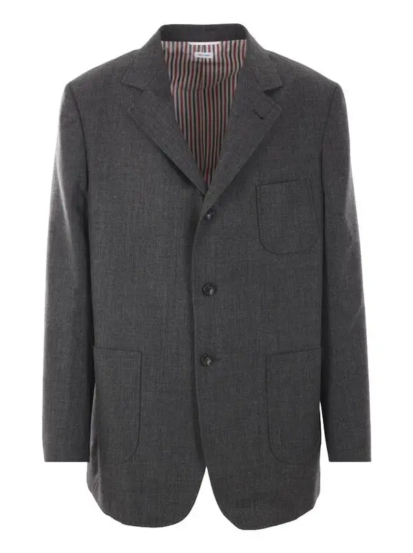 Thom Browne Single-breasted Jacket - Dark Gray