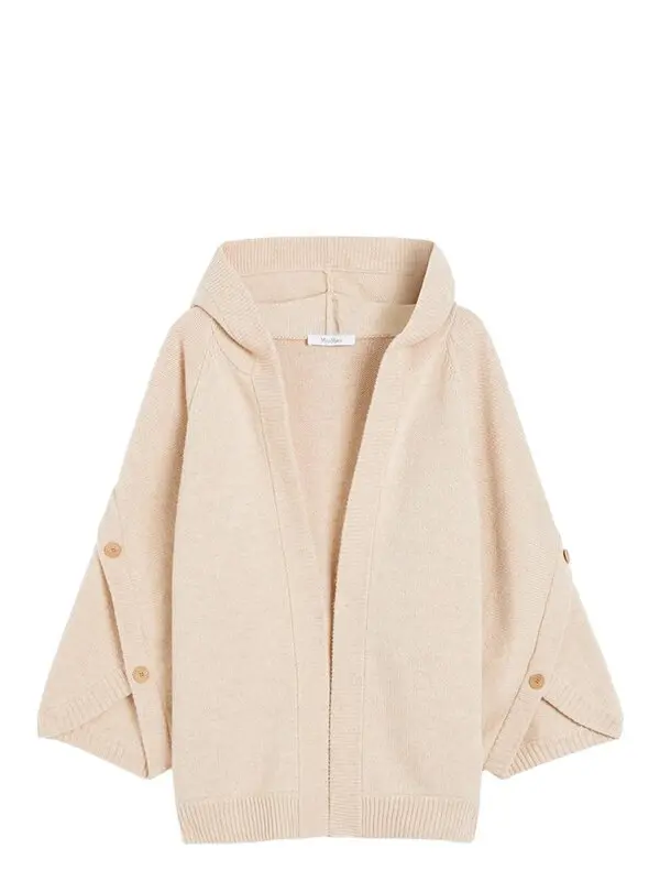 Max Mara Wool And Cashmere Hooded Cardigan - Beige