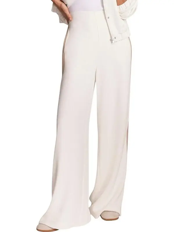 Mint Velvet Side Stripe Full-length Trousers - Ivory