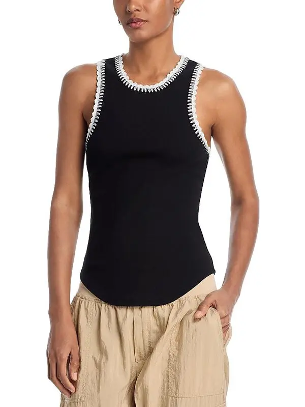 Cinq À Sept Crocheted Lizzie Tank Top - Black/ Ivory