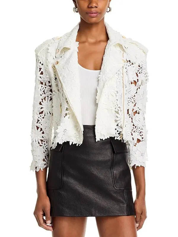Generation Love Crawford 3d Lace Moto Jacket - White